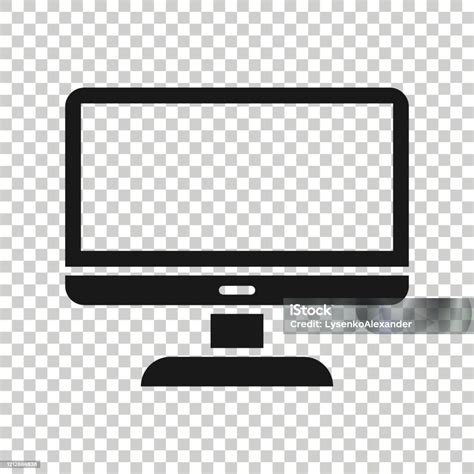 컴퓨터 모니터 아이콘입니다 격리된 배경에 대한 벡터 그림입니다 비즈니스 개념 Tv 모니터 픽토그램 0명에 대한 스톡 벡터 아트