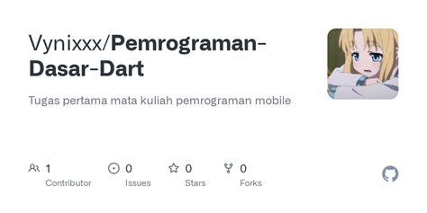 github vynixxx pemrograman dasar dart tugas pertama mata kuliah pemrograman mobile