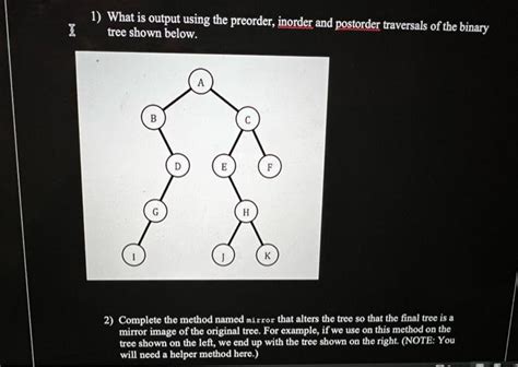 Solved 1 What Is Output Using The Preorder Inorder And