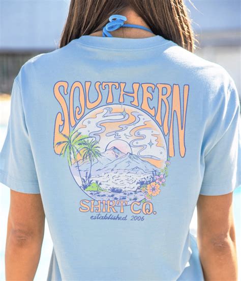 Tropical Sunset Tee Ss Placid Blue Placid Blue Xl Southern