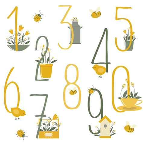 Premium Vector Numbers Spring
