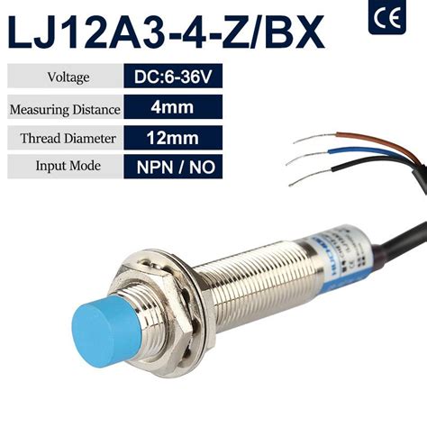 Lj12a3 4 Zax M12 3 Wire Npnnc Dc 6 36v 300ma 8mm Tubular Inductive