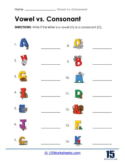 Vowel Vs Consonant Worksheet
