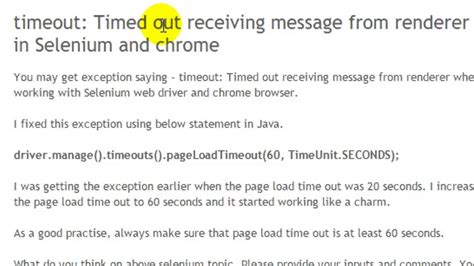Timed Out Receiving Message From Renderer In Selenium Youtube