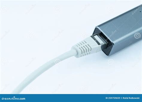 Ethernet RJ LAN To USB Network Adapter For Tv Or Computer And Network Stock Image Image Of