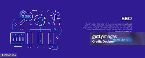 Seo Related Line Style Banner Design For Web Page Headline Brochure