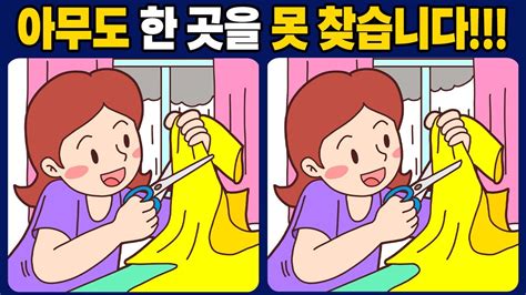 다른그림찾기 아무도 한 곳을 못 찾습니다 재밌고 건강한 두뇌 훈련 퀴즈 Find The Difference 치매 예방 퀴즈