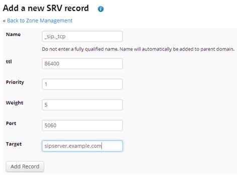 How Do I Create An SRV Record TPP Wholesale Support Centre