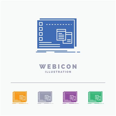 Window Mac Operational Os Program 5 Color Glyph Web Icon Template Isolated On White Vector