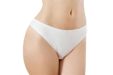 Blank Template White Women Panties Front View Mock Up Woman Flat Belly