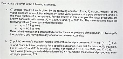 Solved Propagate The Error In The Following Examples A 7