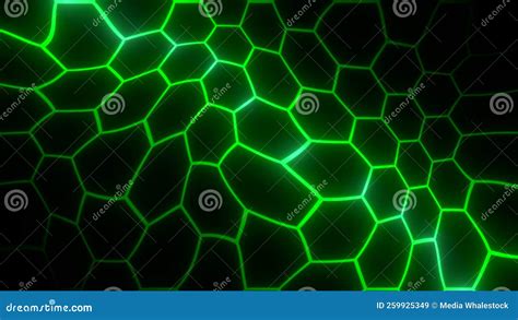 Background With Pattern Of Neon Hexagons Motion Neon Lines In Moving