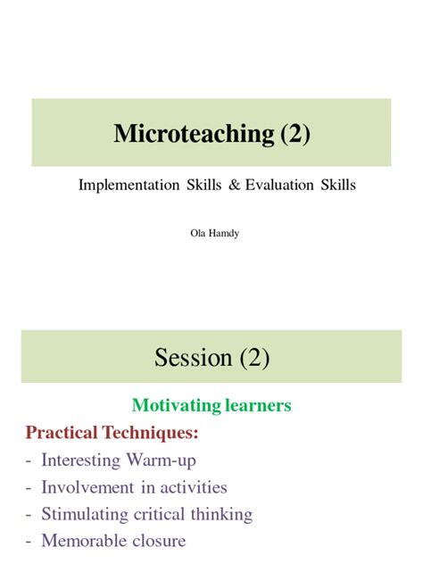 Microteaching 2 Session 2 Pdf Learning Reinforcement
