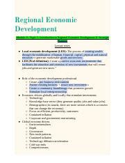 Comprehensive Guide On Regional Economic Development And Course Hero