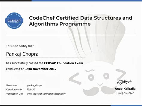 Pankaj Chopra On Linkedin Codechef Certified😎 Successfully Passed The Foundation Level Of Ccdsap