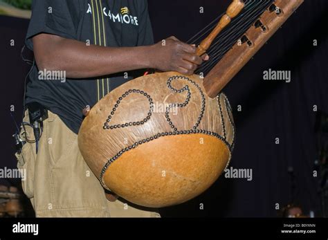 Kora Detail Showing Strings And Hand Position This Instrument Is Being