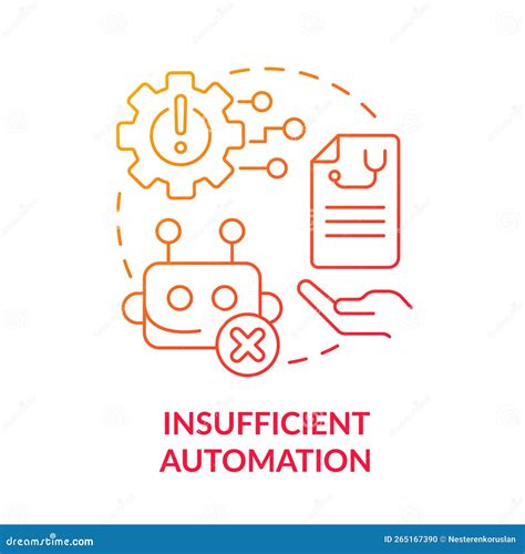 Insufficient Automation Red Gradient Concept Icon Royalty Free Cartoon