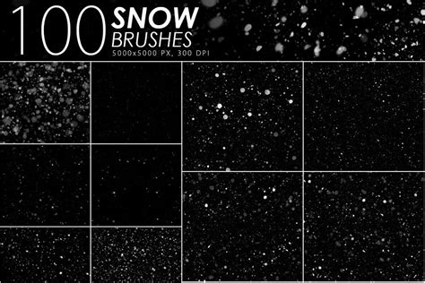 دانلود 100 براش برف برای فتوشاپ Snow Photoshop Brushes تایم کد