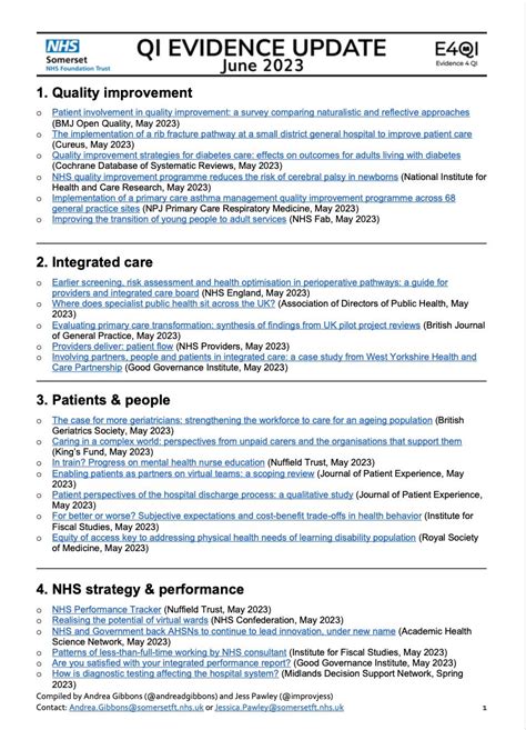 Qi Evidence Updates 2025 Fab Nhs Stuff