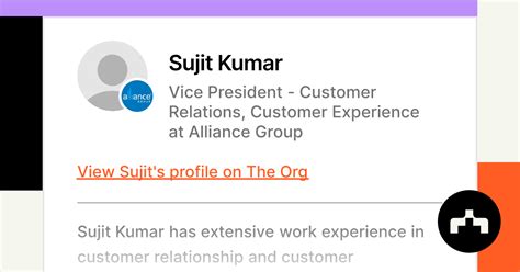 Sujit Kumar Vice President Customer Relations Customer Experience At Alliance Group The Org