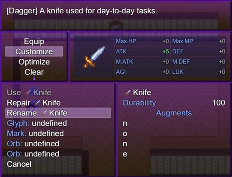 remove augment from weapon rpg maker mv yanfly chlasopa