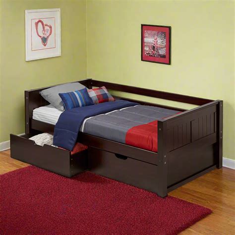 Buy Camaflexi Twin Size Day Bed With Drawers Cappuccino Finish Cozy