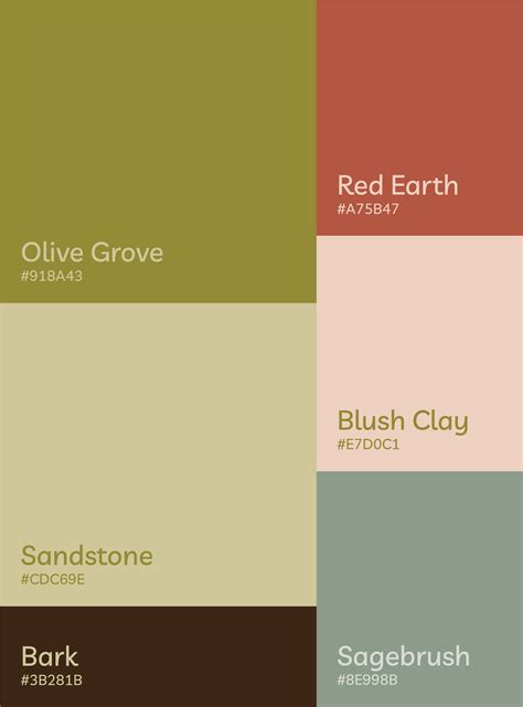 Modern Earthy Nature Inspired Colour Palette Earth Green Colour
