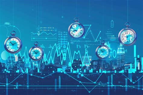 Digital Data Display With Graphs And Clocks Premium Ai Generated Image