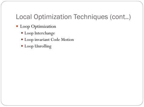 Ppt Program Performance Through Compiler Optimization Techniques