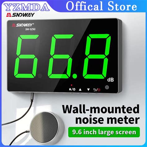 Sndway Digital Noise Db Meter Sw 525g Sound Level Meter 30~130db Audio Large Screen Hanging Type