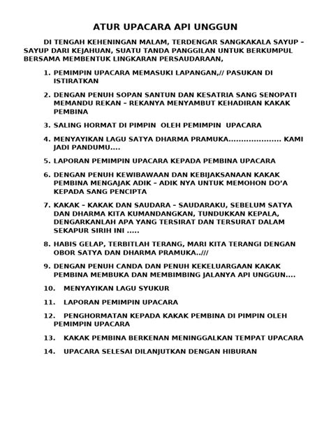 Atur Upacara Api Unggun Pdf