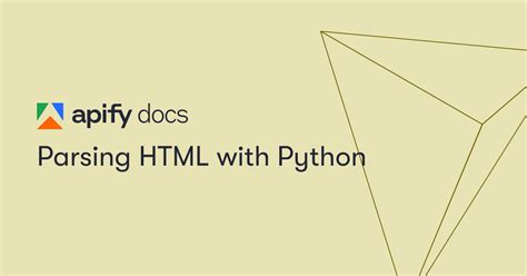 Parsing Html With Python Academy Apify Documentation