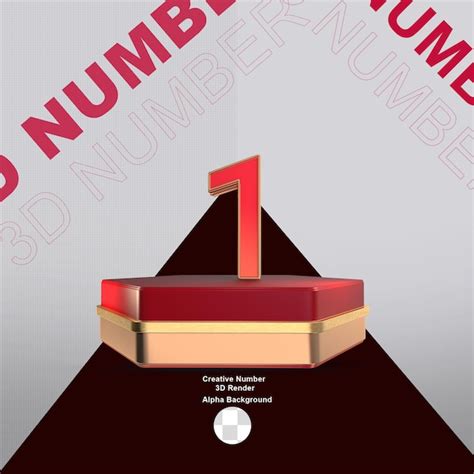 Premium Psd 3d Red Number 1 On Podium Creative Element