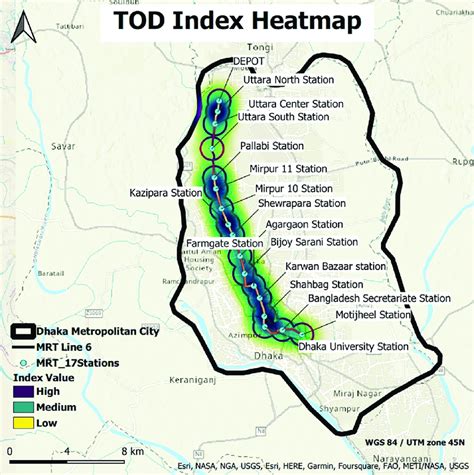 Heatmap Of Tod Index Source Map Is Prepared By Authors Using Base Map Download Scientific