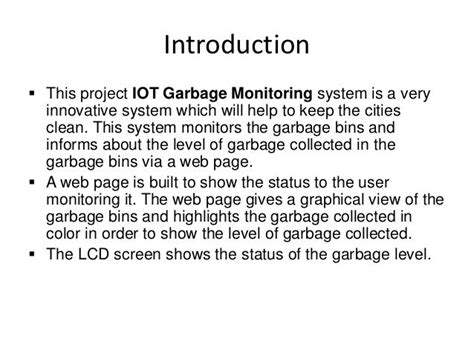 Iot Based Garbage Monitoring System