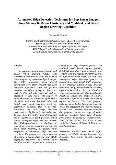 pdf automated edge detection technique for pap smear images