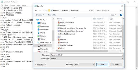 How To Lock A Folder Using Notepad Kirans Blog