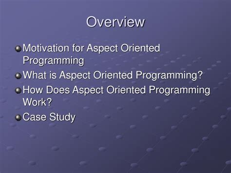 Ppt Aspect Oriented Programming Powerpoint Presentation Free