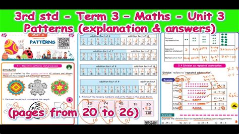 3rd Std Term 3 Maths Unit 3 Patterns Pages 20 To 26