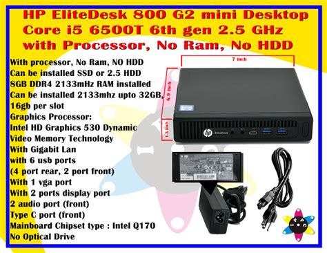 Hp Elitedesk G Mini Desktop Core I T Th Gen Ghz With Processor No Hdd And No