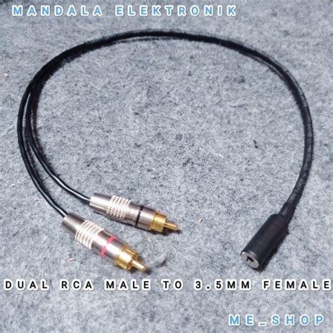 Jual Kabel Konektor Audio 2 Rca Male To 3 5mm Stereo Female Shopee Indonesia
