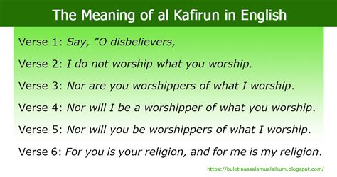 Arti Surah Al Kafirun Ayat 1 Sampai 6 Dalam Bahasa Indonesia Dan Inggris