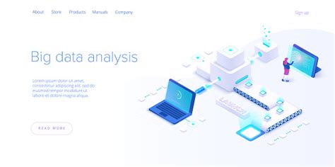 등등 벡터 일러스트레이션의 빅 데이터 기술 정보 저장 및 분석 시스템 디지털 기술 웹 사이트 방문 페이지 템플릿 빅데이터에 대한 스톡 벡터 아트 및 기타 이미지 Istock