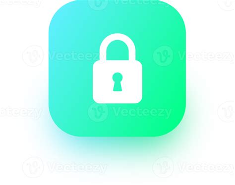Padlock Icon In Square Gradient Colors Security Signs Illustration