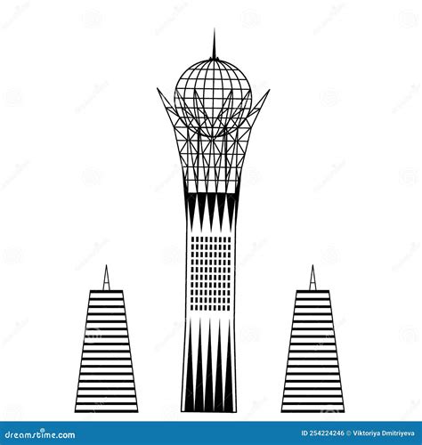 Baiterek Line Stock Vector Illustration Of Structure 254224246