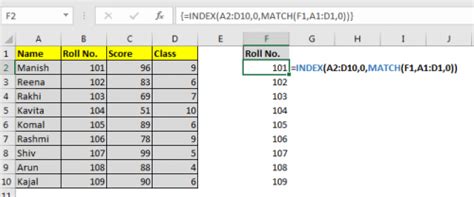 How To Lookup Entire Column In Excel Using Index Match