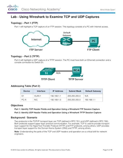 Pdf Lab Using Wireshark To Examine Tcp And Udp Lab Using