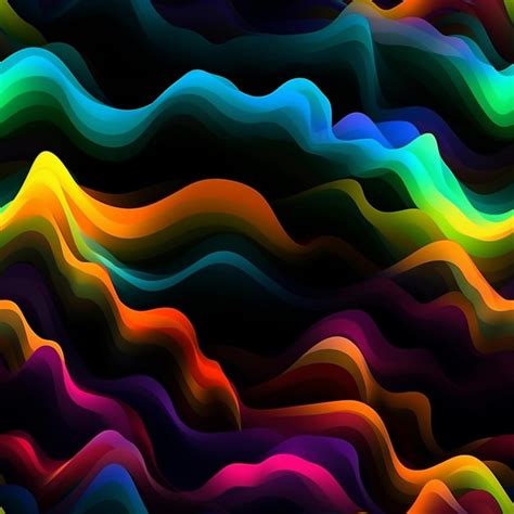Premium Ai Image A Close Up Of A Colorful Wave Pattern On A Black Background Generative Ai