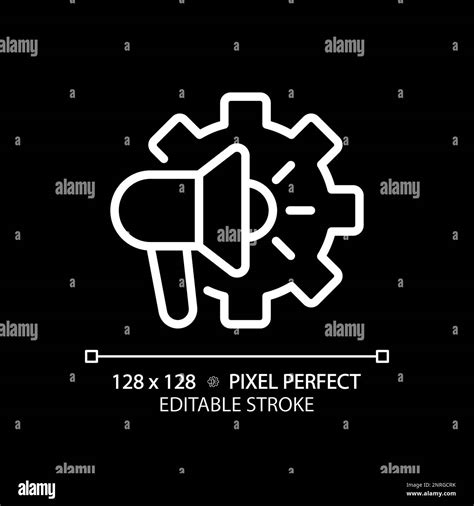 Ad Settings Pixel Perfect White Linear Icon For Dark Theme Stock Vector Image And Art Alamy