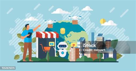 개방형 로봇 소프트 최적화 및 효율성 제공을 통한 개발자 개발에 대한 스톡 벡터 아트 및 기타 이미지 개발 고급 공장 산업 건물 Istock